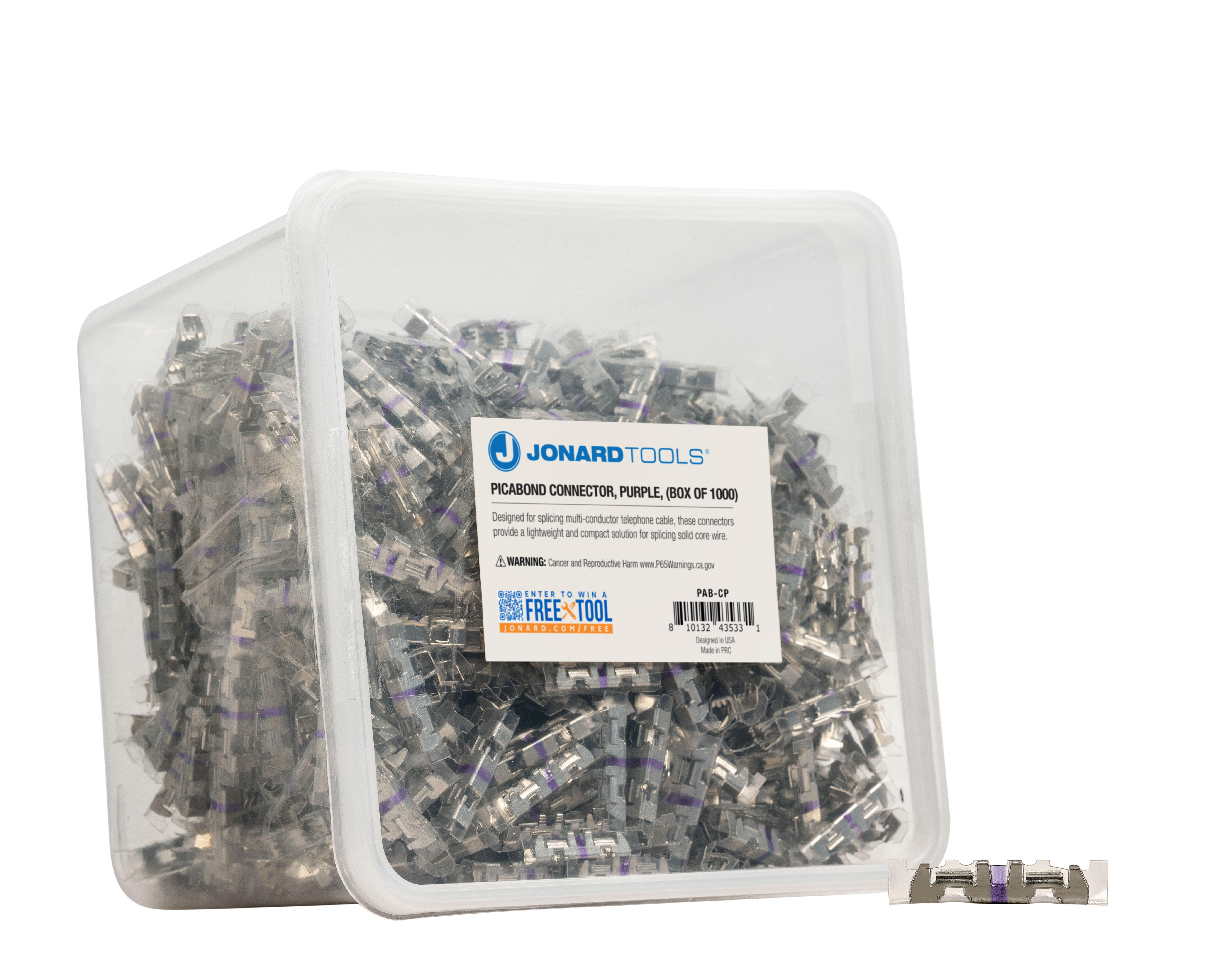 Picabond Connector, Purple, (Box of 1000) | Jonard Tools