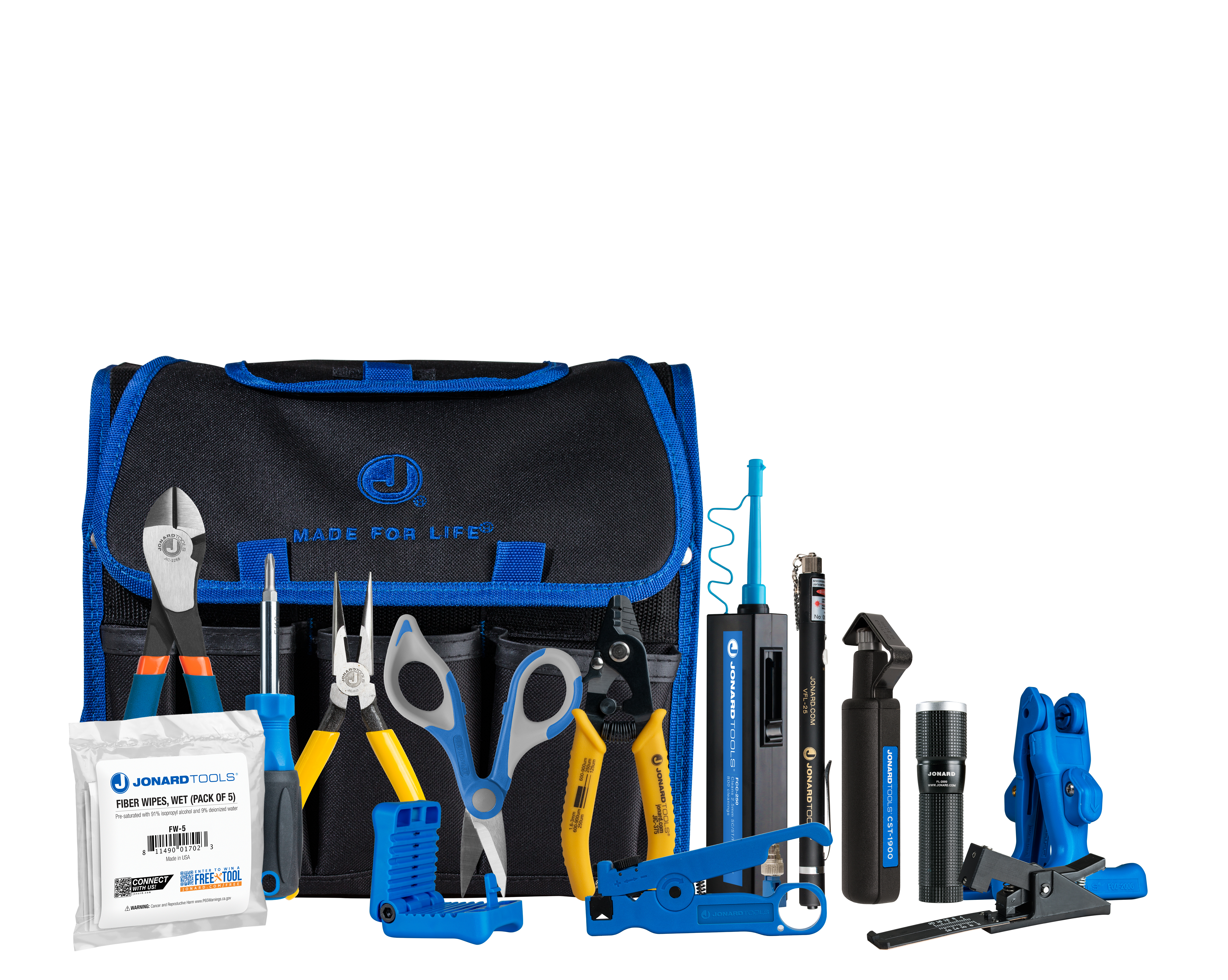 Fiber Prep Kit with Connector Cleaner, Fiber Cleaver, & Visual Fault ...